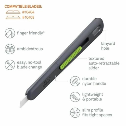 Slice 10493 Squeeze-Trigger Auto-Retractable Metal Utility Knife ...