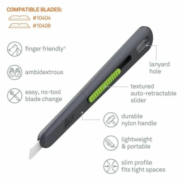 Slice 10493 Squeeze-Trigger Auto-Retractable Metal Utility Knife ...
